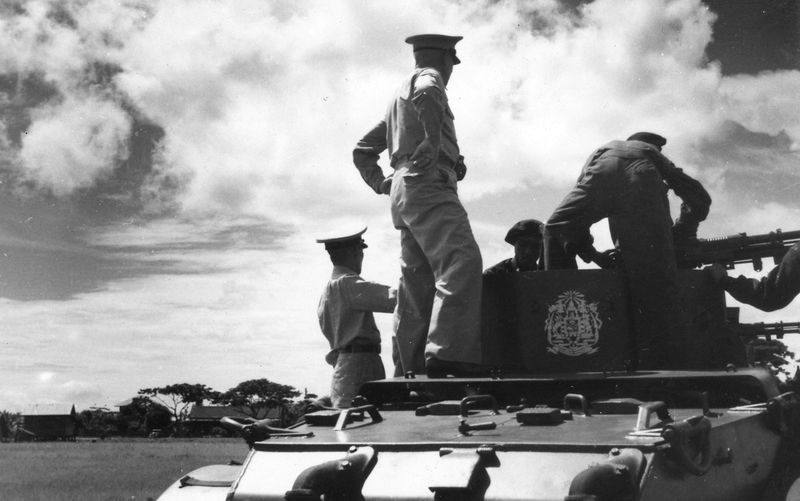 General Graves B. Erskine Watching the Gun Crews in Action in Bangkok ...