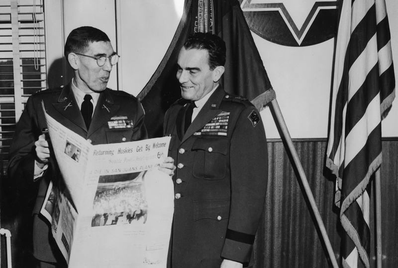 Major General Truman with Colonel Green, Professor of Military Science ...