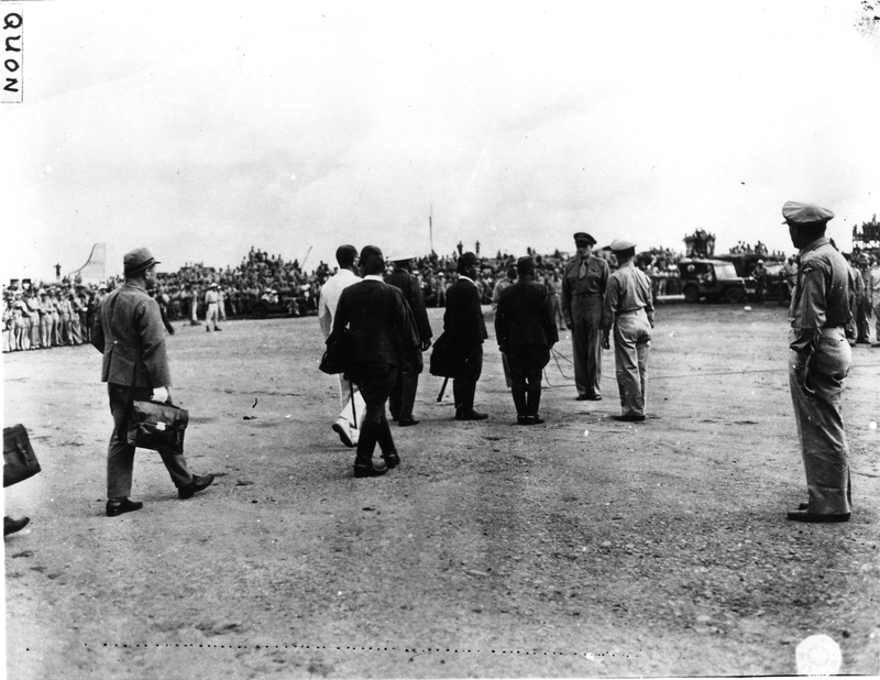 Japanese Delegation Arrives at Nichols Field, Manila, Philippines ...