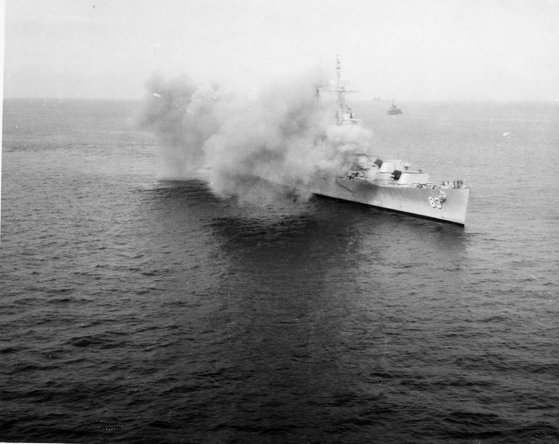 Aerial View of USS Manchester Hidden in Cloud of Smoke | Harry S. Truman