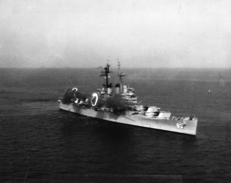 Muzzle Flashes from USS Manchester | Harry S. Truman