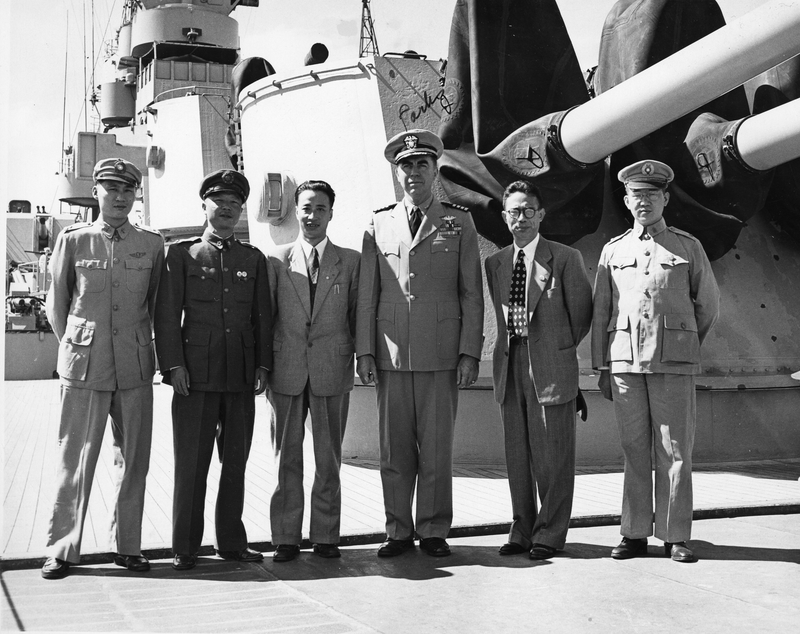 Captain Lewis S. Parks Poses with Keelung, Taiwan Officials | Harry S ...