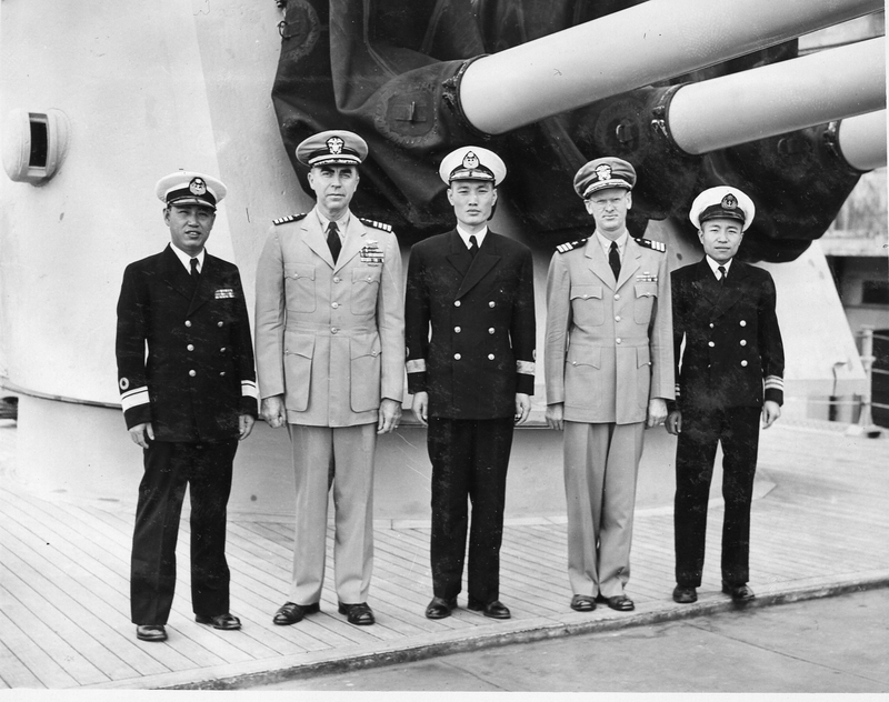 Officers of Nationalist Navy Pose with Captain Lewis Parks and ...