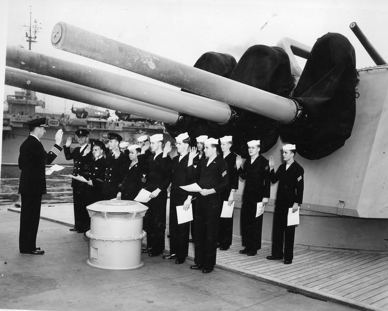 USS Manchester Crew Members Reenlist at Yokosuka, Japan | Harry S. Truman