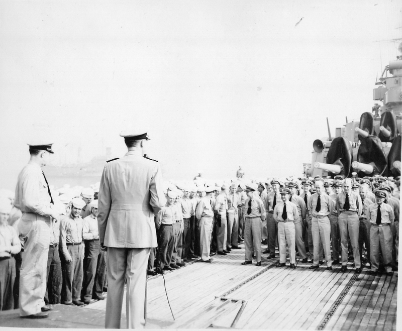 Captain Lewis S. Parks Addresses Crew of USS Manchester | Harry S. Truman