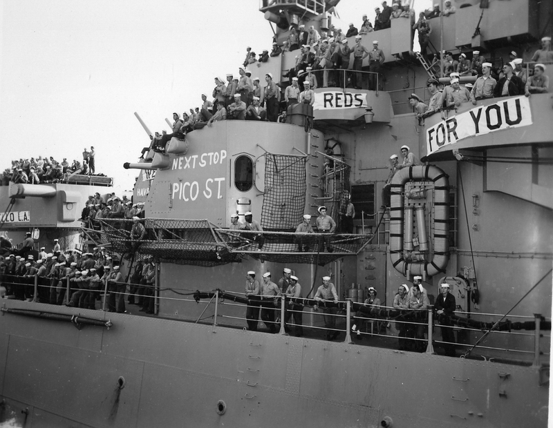 Crew Members of USS Manchester Stand on Deck | Harry S. Truman