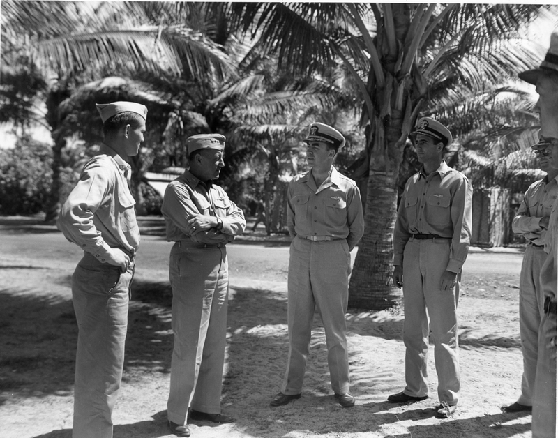 Admiral Lewis Parks and Vice-Admiral Charles A. Lockwood at Camp Dealey ...