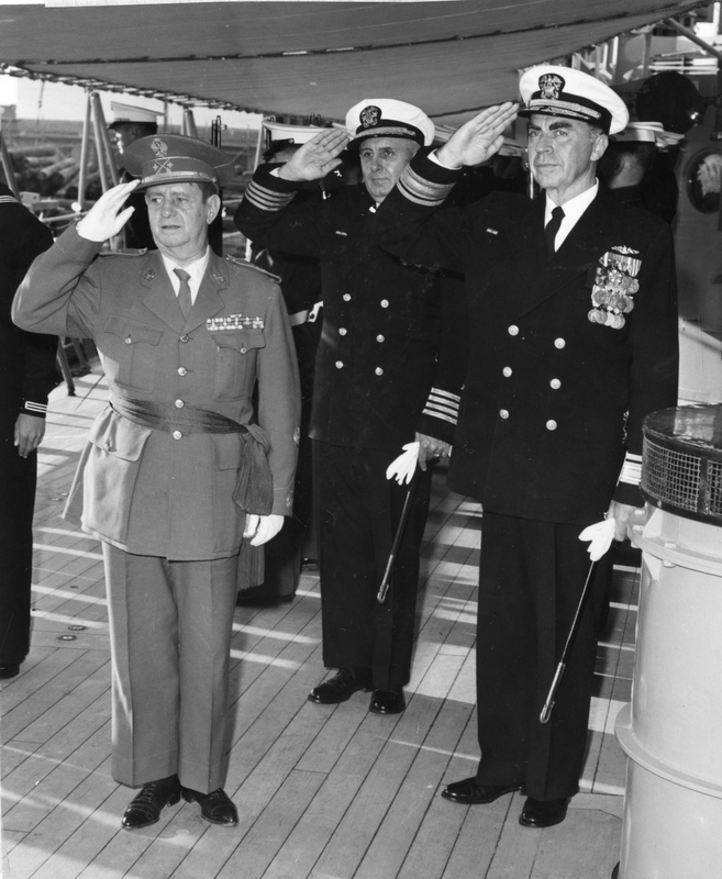 Major General Santapau, Captain Hill, and Rear Admiral Lewis S. Parks ...