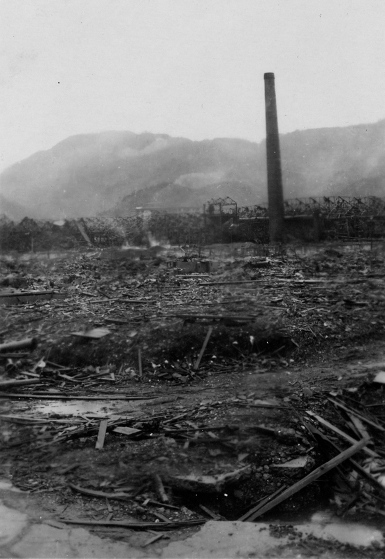 Smoke Stack Surrounded by Rubble from Atomic Bomb in Nagasaki, Japan ...