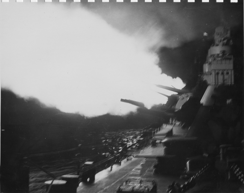 USS Manchester Fires a Broadside Against Korean Installations | Harry S ...