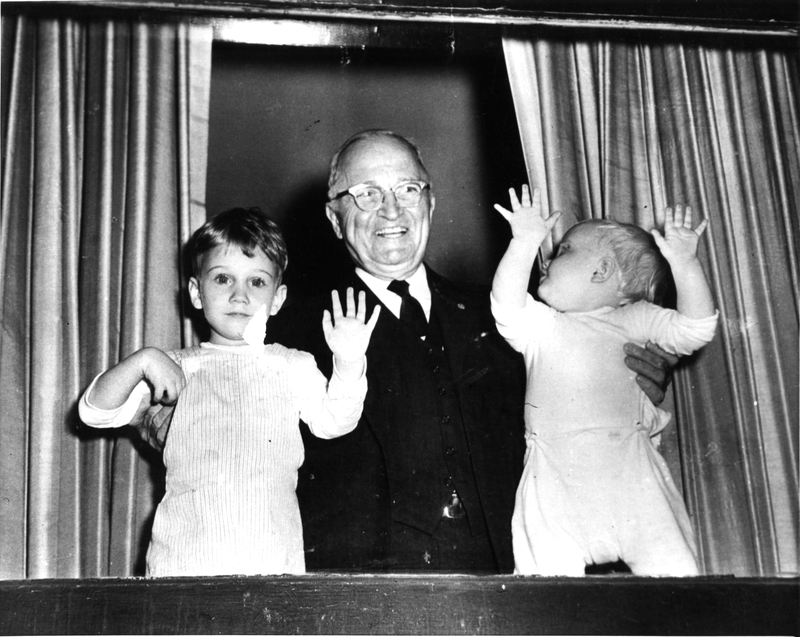 Former President Harry S. Truman with Grandsons Clifton Truman Daniel ...