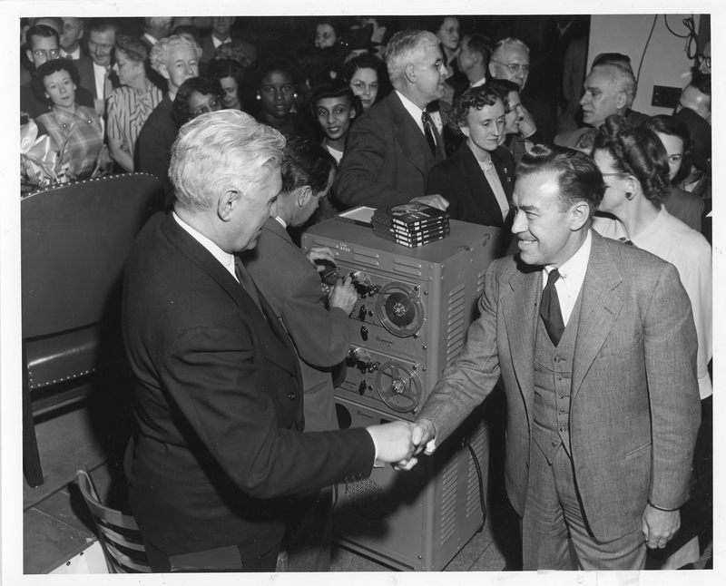 Roy V. Peel Shakes Hands with Mr. J. Edward Ely | Harry S. Truman