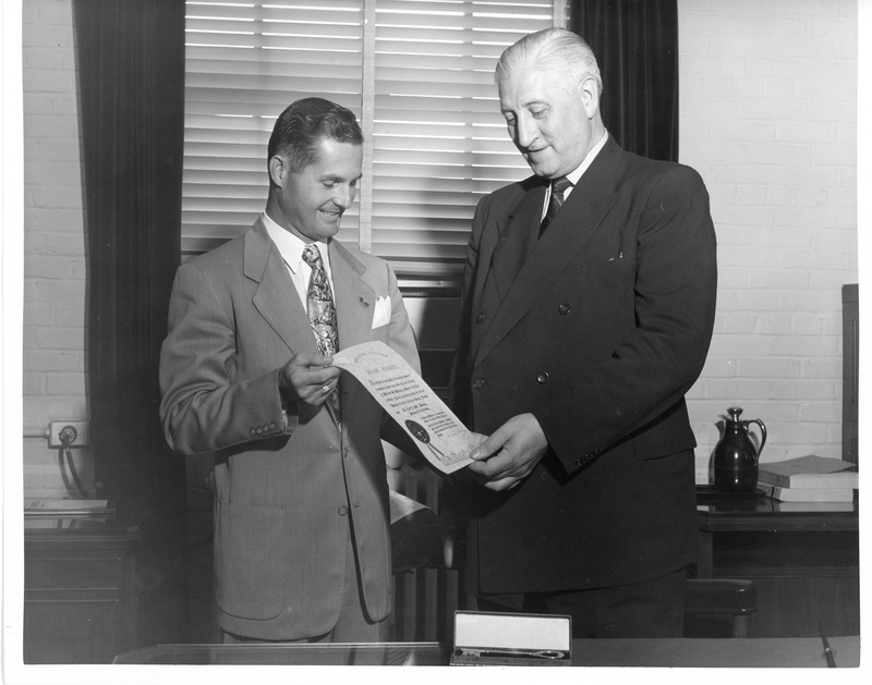 Roy V. Peel Receives a Certificate | Harry S. Truman