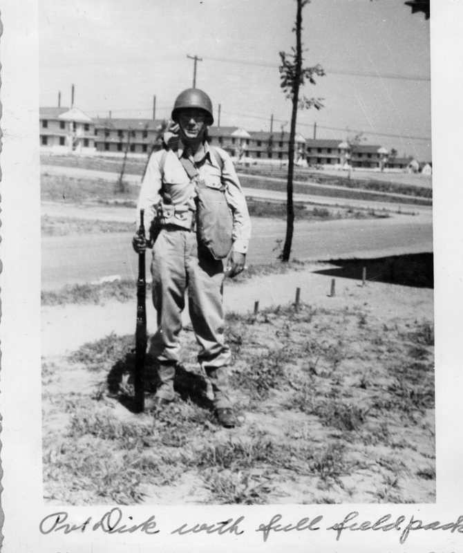 Richard Beckman Poses with Field Pack | Harry S. Truman