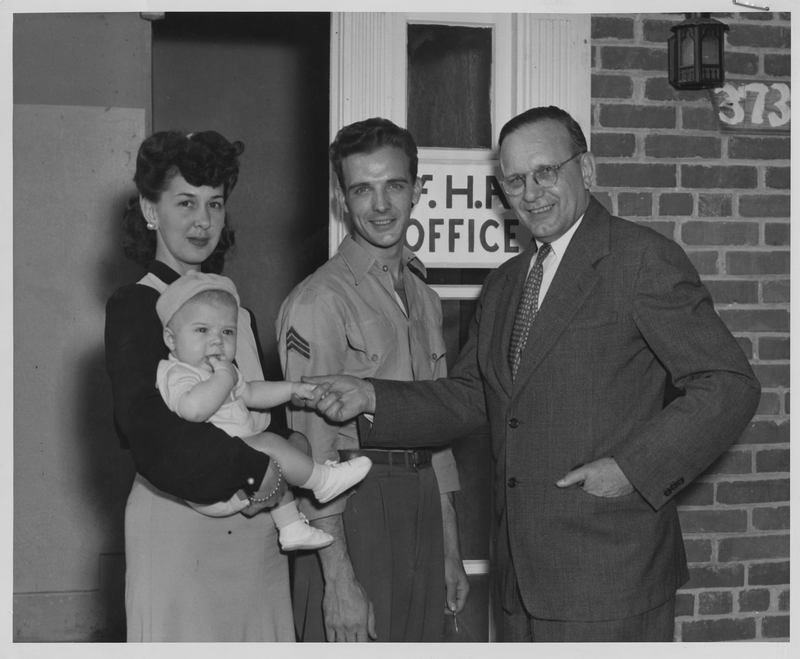 Raymond Foley Shaking Baby's Hand with Unidentified Parents | Harry S ...