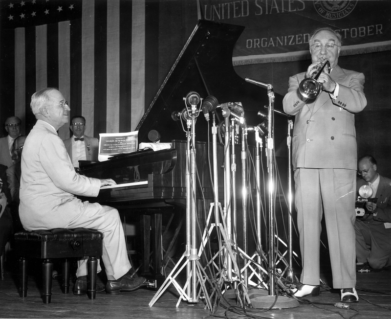 Truman playing piano with James Petrillo | Harry S. Truman