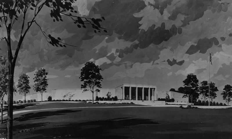 Painting of the Exterior of the Truman Library | Harry S. Truman
