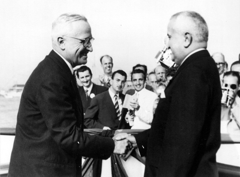 Truman shaking hands with President Dutra of Brazil | Harry S. Truman