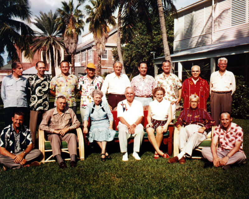 Color group photograph of the Truman family and others at Key West ...