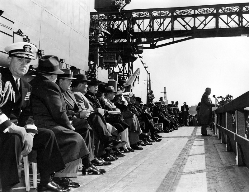 President Truman dedicating the U.S.S. Franklin D. Roosevelt | Harry S ...