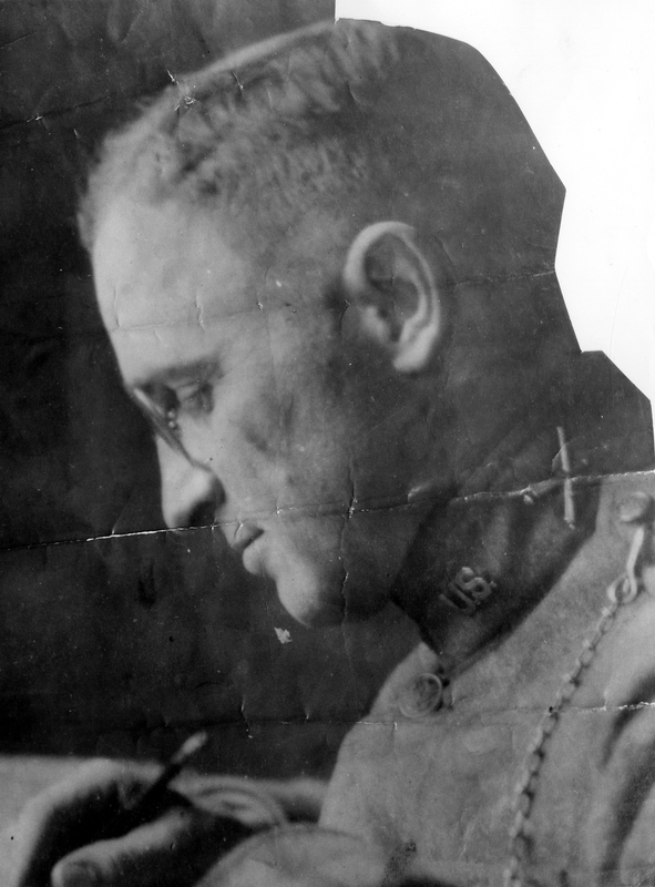 Captain Truman in France, writing at table | Harry S. Truman