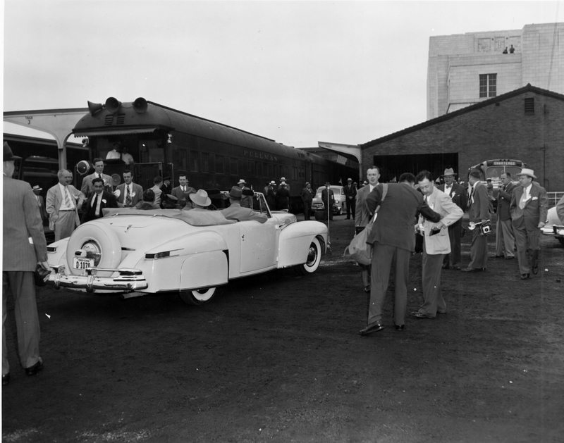 Truman in car with others, rear view | Harry S. Truman