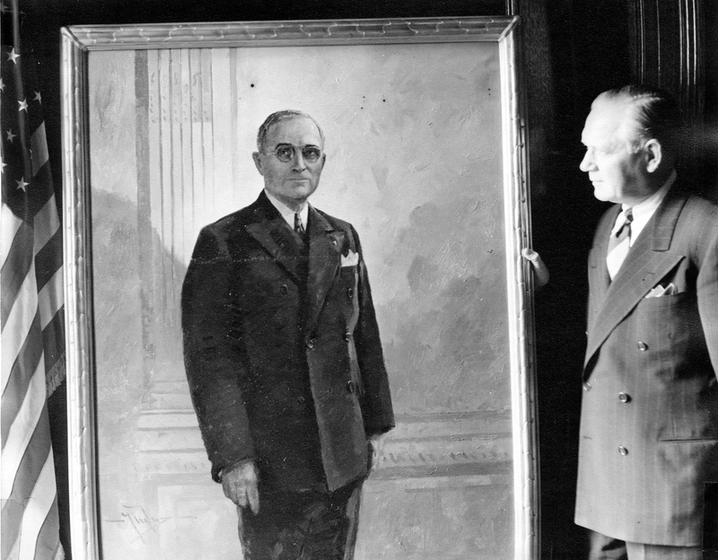 Man looking at President Truman portrait | Harry S. Truman
