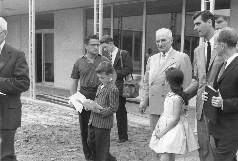 Truman rehearsing for television program "Let's Take A Trip." | Harry S ...