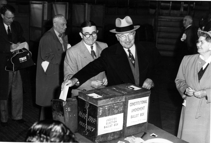 President Truman casts his vote | Harry S. Truman