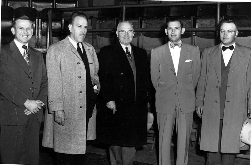 Harry Truman with group at Memorial Hall | Harry S. Truman