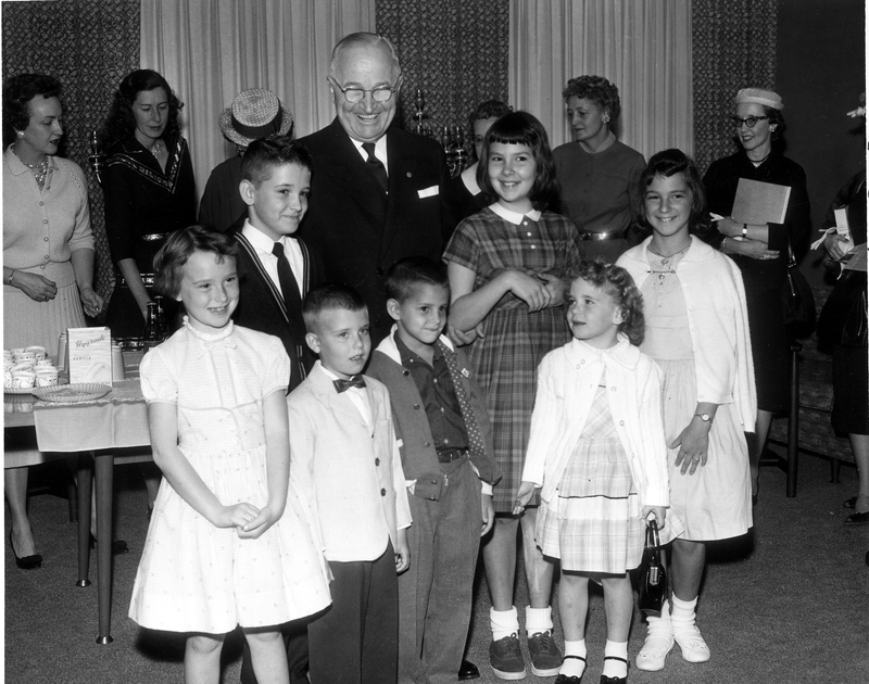 Truman surrounded by Kids | Harry S. Truman