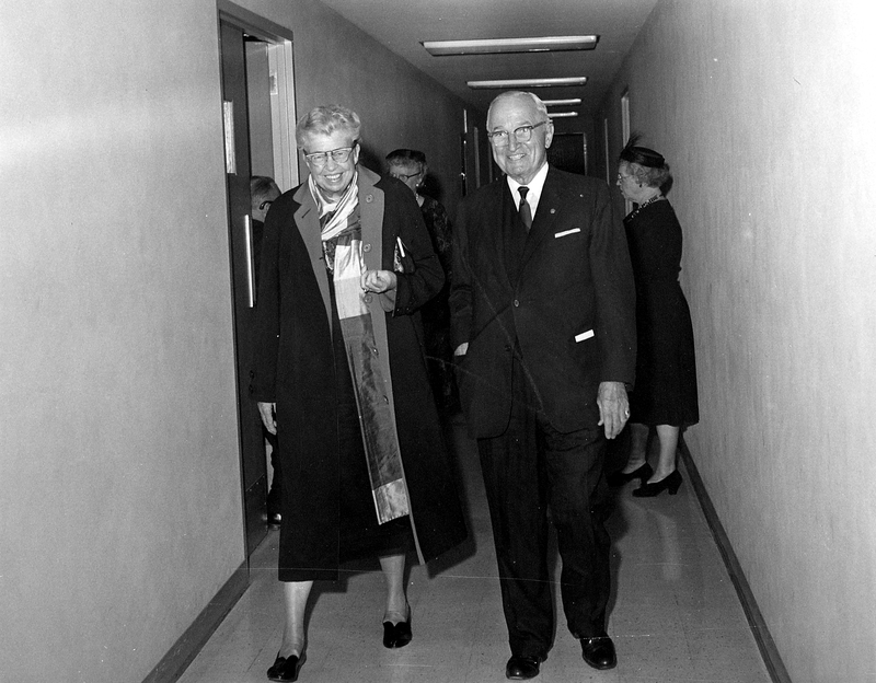 Former President Truman and Eleanor Roosevelt at the Truman Library ...