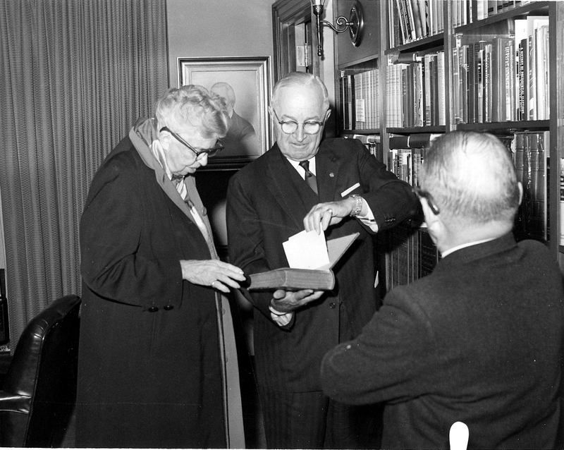 Former President Truman and Eleanor Roosevelt at the Truman Library ...