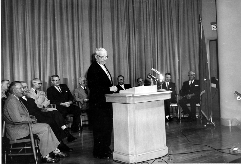 General Ralph Truman at podium | Harry S. Truman