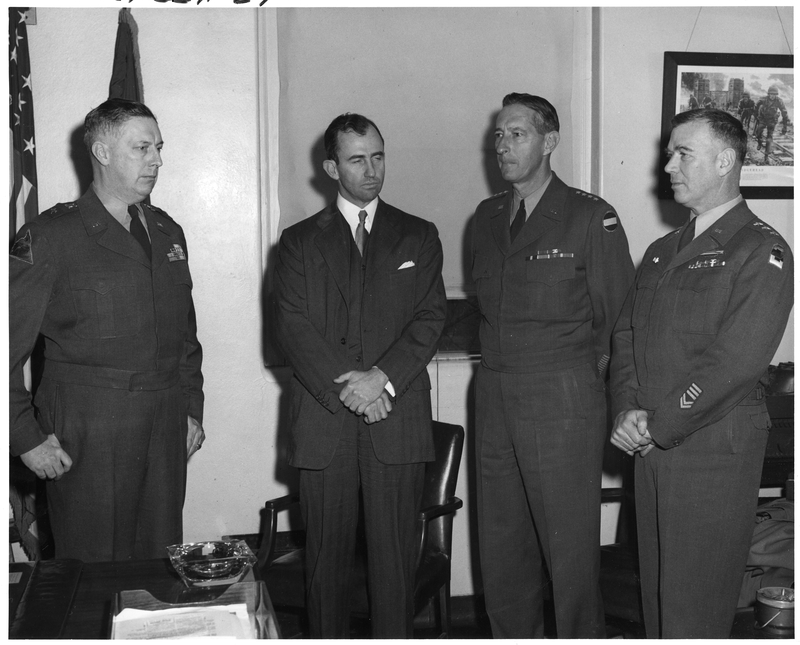 Frank Pace with Unidentified Army Officers | Harry S. Truman