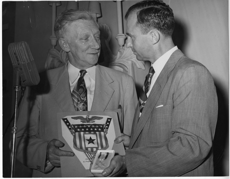 Secretary Frank Pace Awarding Unidentified Combat Photographer | Harry ...