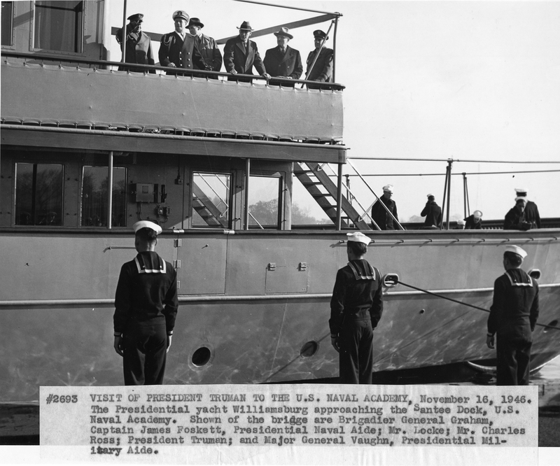 President Harry S. Truman with Others Aboard the USS Williamsburg ...