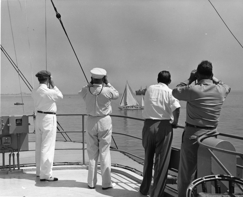 President Harry S. Truman and Others on the Flying Bridge, USS ...