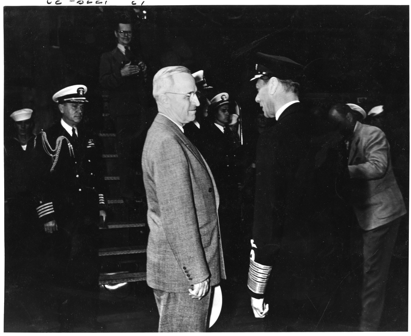President Harry S. Truman Welcomes King George VI Aboard the USS ...