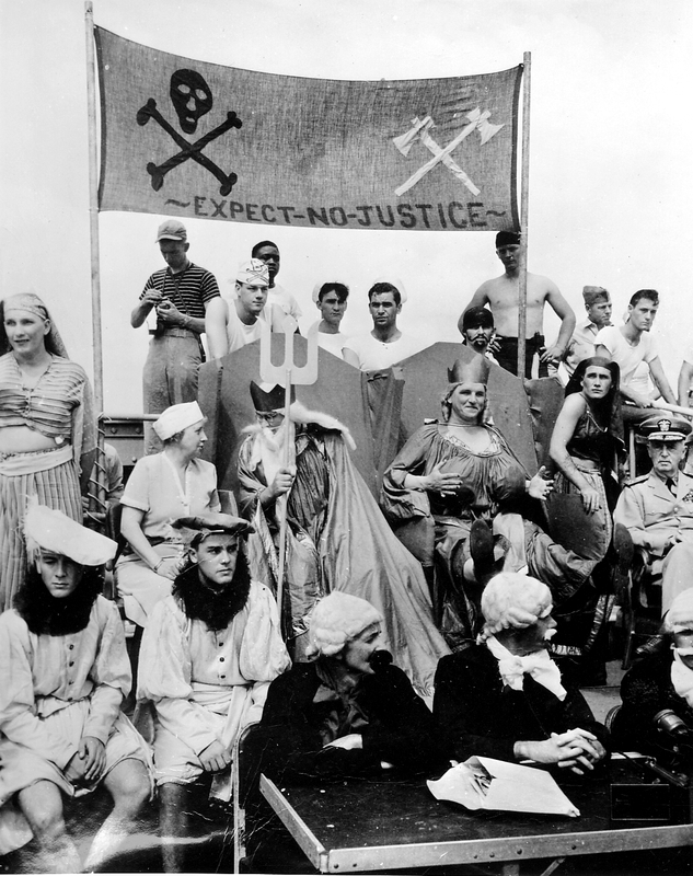 Scene from a Crossing the Equator Ceremony on the USS Missouri | Harry ...