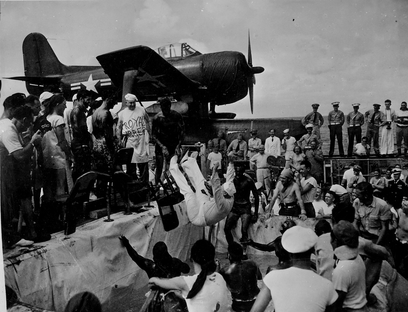 John Steelman Participates in a Ceremony Upon Crossing the Equator on ...