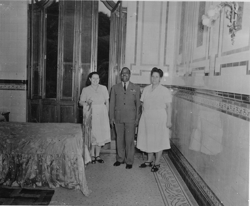 Arthur S. Prettyman and two housemaids in the Laranjeiras Palace in Rio ...