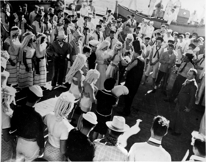 Scene from a Crossing the Equator Ceremony on the USS Missouri | Harry ...