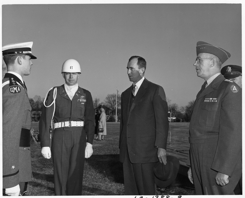 Secretary of the Army Frank Pace Compliments an Army Cadet | Harry S ...