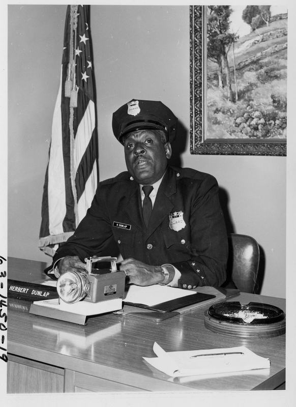 Guard Herbert Dunlap at Desk, Harry S. Truman Presidential Library ...