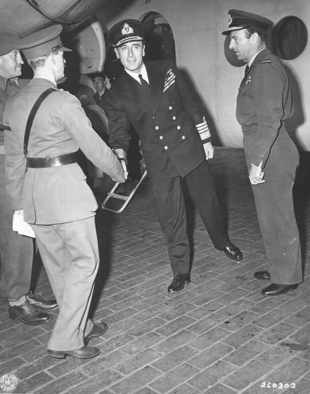 Admiral Lord Louis Mountbatten arrives at airport for Potsdam ...