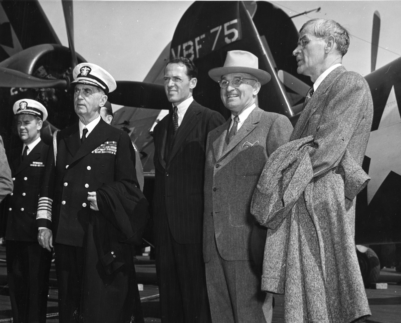 Truman and Others with Planes on U. S. S. Franklin Roosevelt | Harry S ...