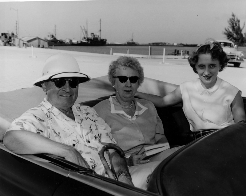 Harry, Bess, and Margaret Truman in Convertible | Harry S. Truman