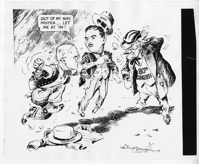Political Cartoon, "Out of My Way Mister!" | Harry S. Truman