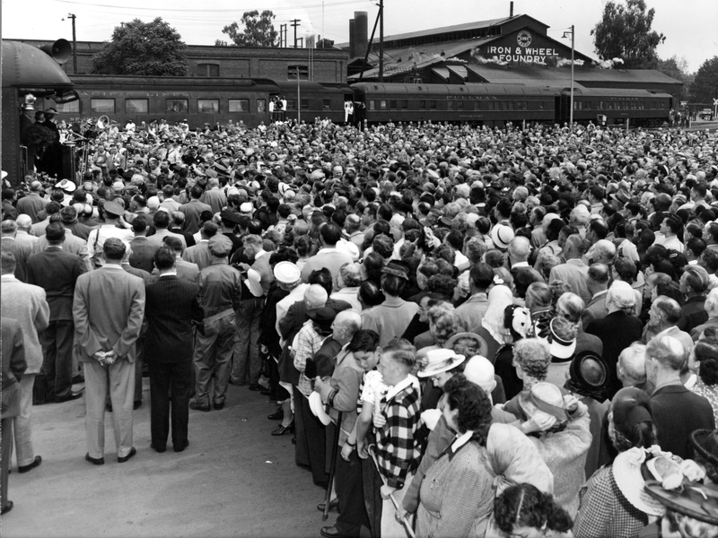 President Truman campaigning in Sacramento, California | Harry S. Truman